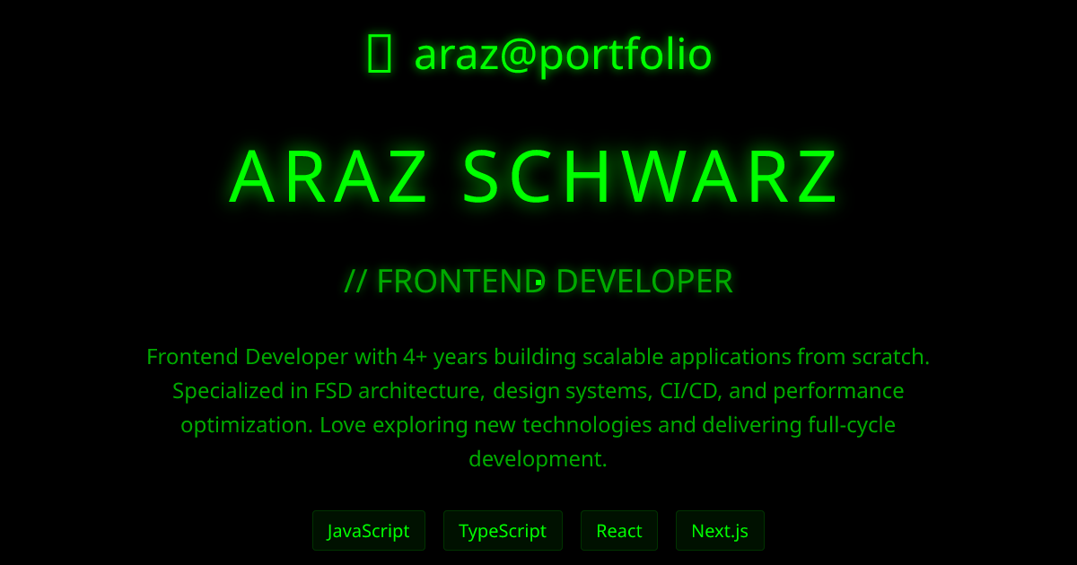 Araz Schwarz | Frontend Developer